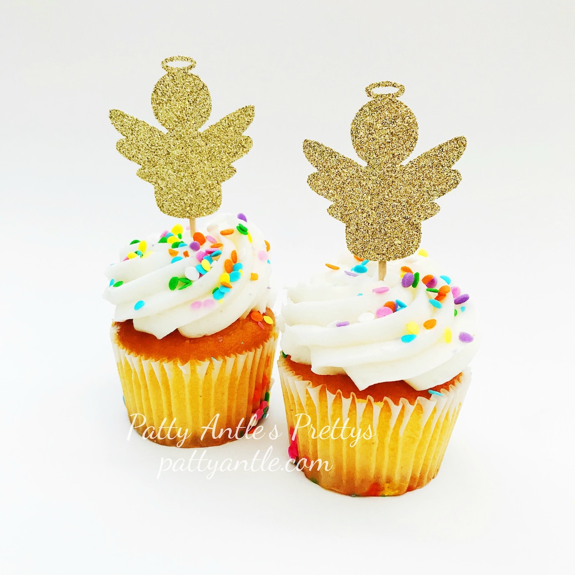 Glitter Angel Cupcake Toppers Angel Cupcake Toppers - Etsy