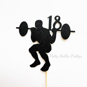 Glitter Strong Man Cake Topper, Weight Lifter Cake Topper, Body Builder ...