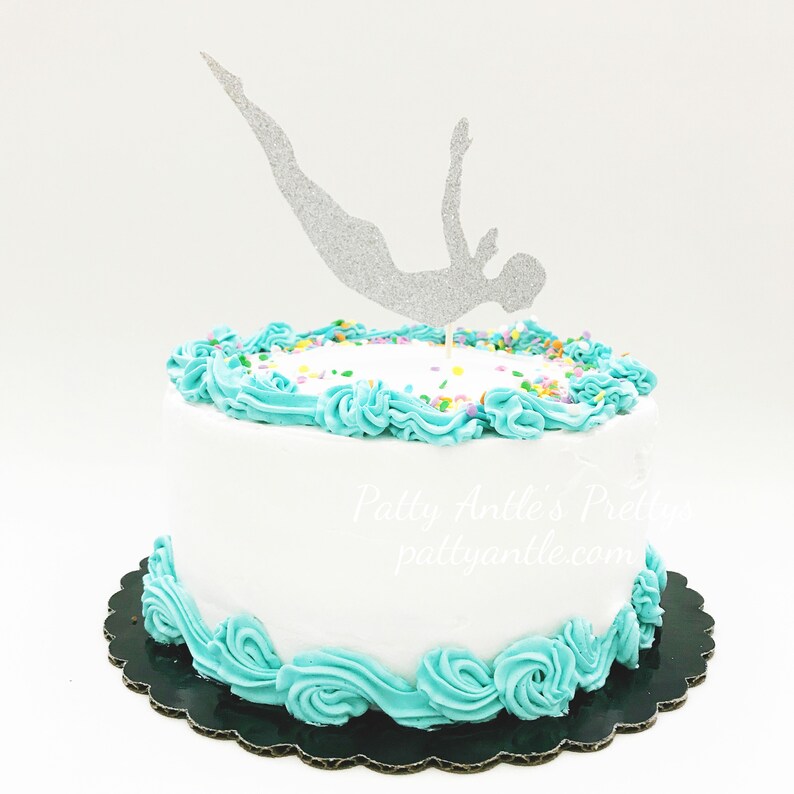 Glitter Diver Cake Topper Swim Party Cake Topper Swim Meet | Etsy