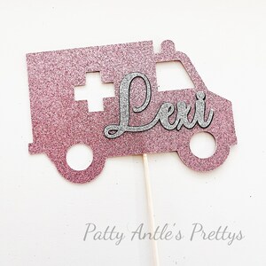 Glitter Ambulance Cake Topper, Ambulance Cake Topper, Emergency Cake ...