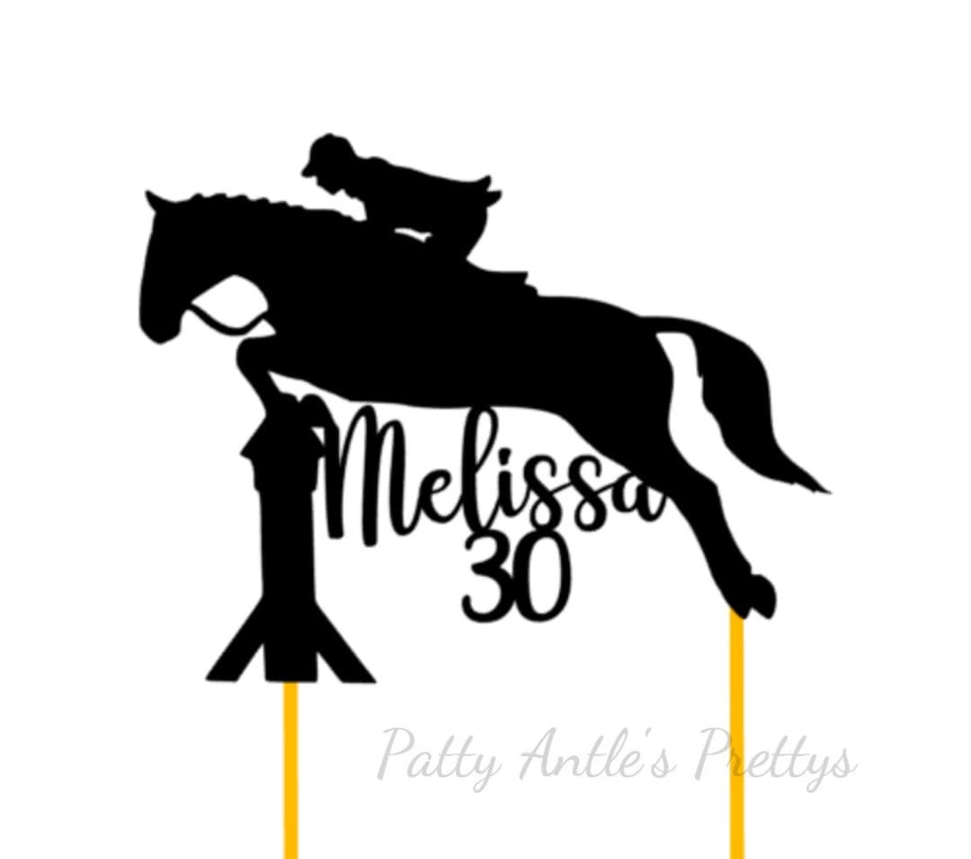 Glitter Jockey Horse Racing Cake Topper, Equestrian Cake Topper, Horse ...