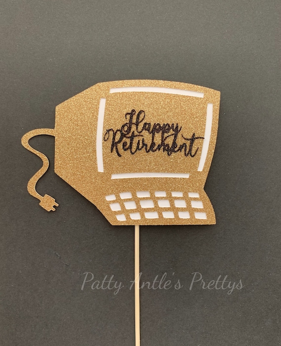 Glitter Computer Cake Topper Vintage Computer Cake Topper | Etsy