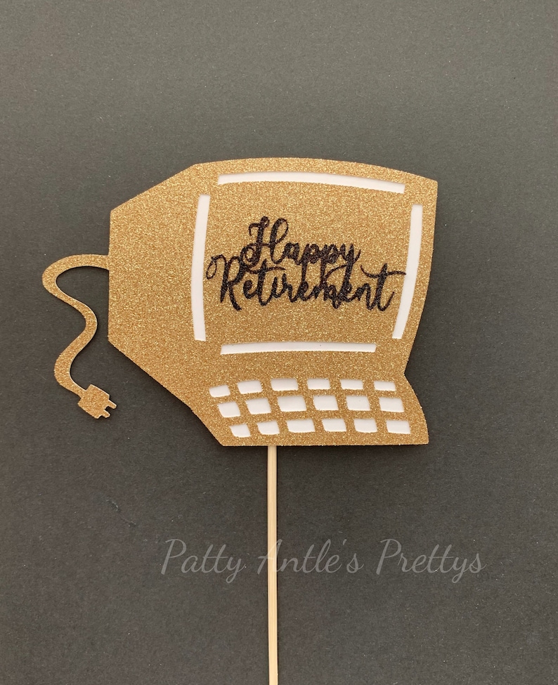 Glitter Computer Cake Topper Vintage Computer Cake Topper | Etsy