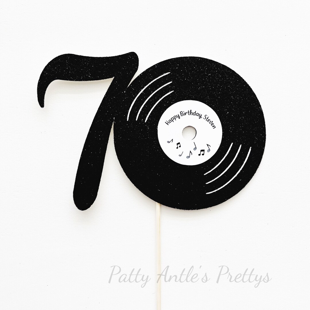 Glitter Vinyl Record Cake Topper Vintage Vinyl Record Cake - Etsy