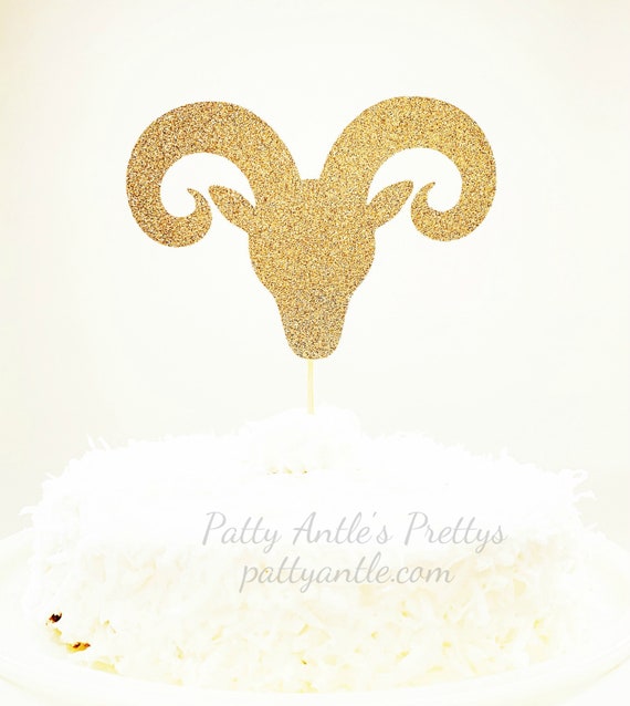 Glitter Ram Head Cake Topper Ram Cake Topper Male Sheep Cake | Etsy