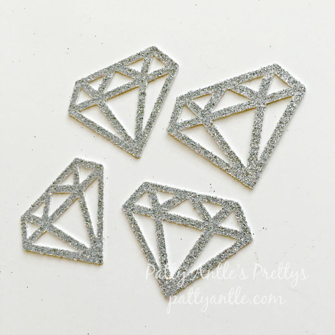Glitter Diamonds Die Cuts, Diamond Confetti, Paper Diamonds, Bridal ...