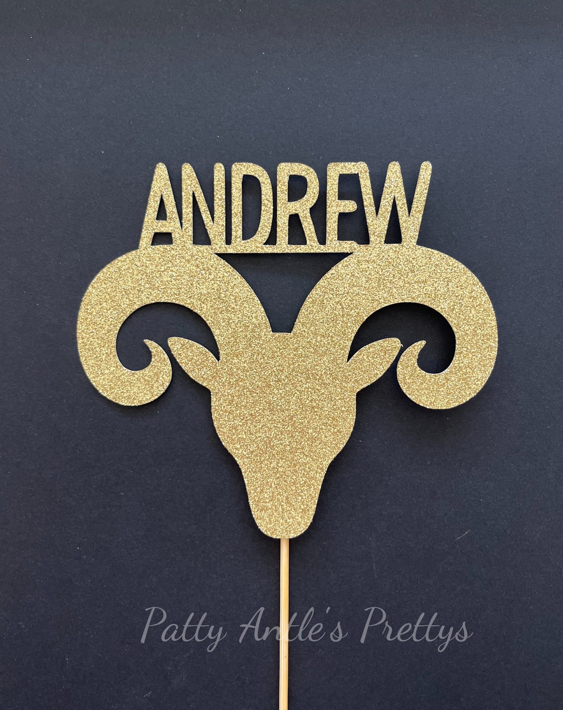 Glitter Ram Head Cake Topper Ram Cake Topper Male Sheep Cake - Etsy