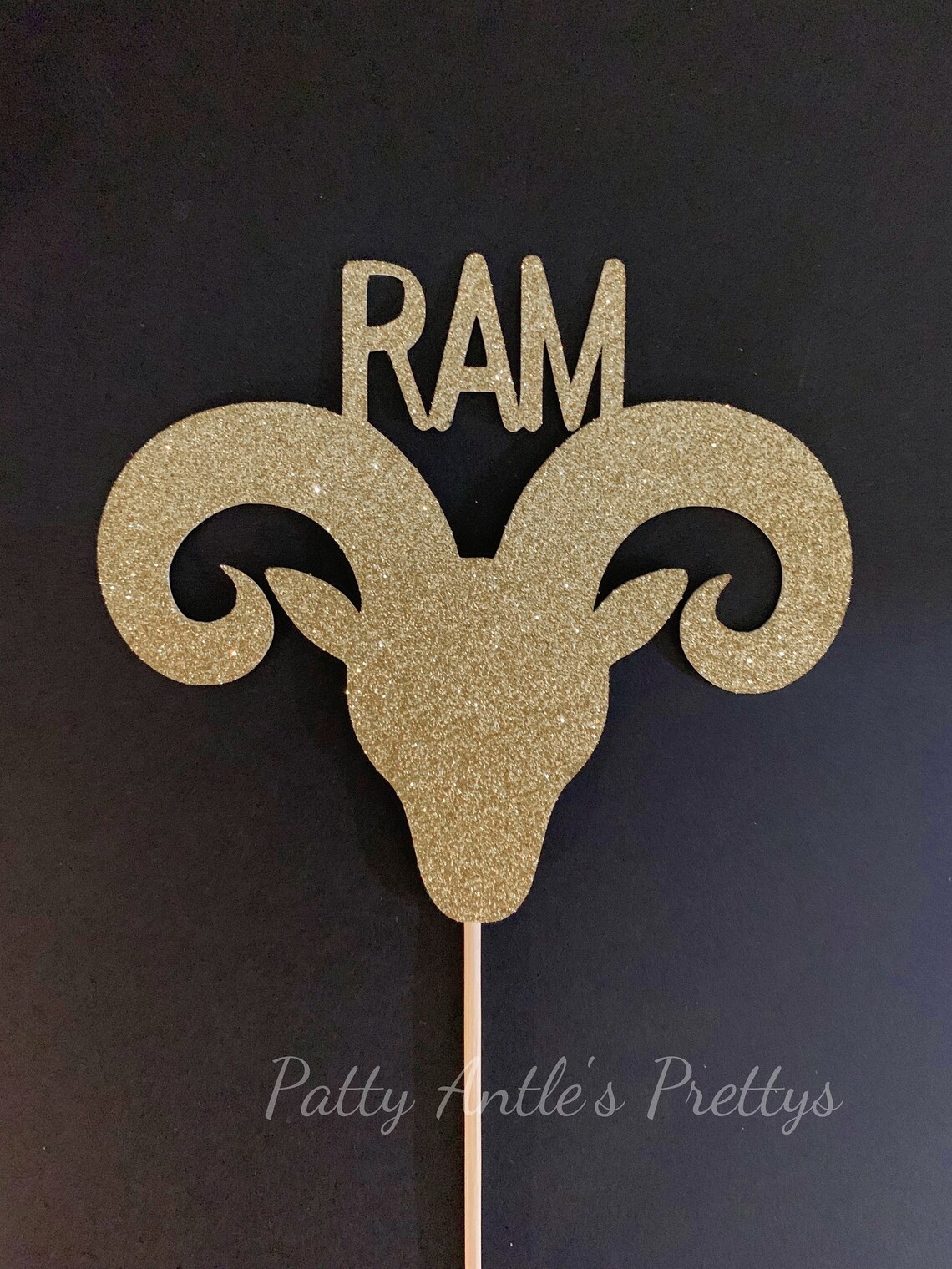 Glitter Ram Head Cake Topper Ram Cake Topper Male Sheep Cake - Etsy