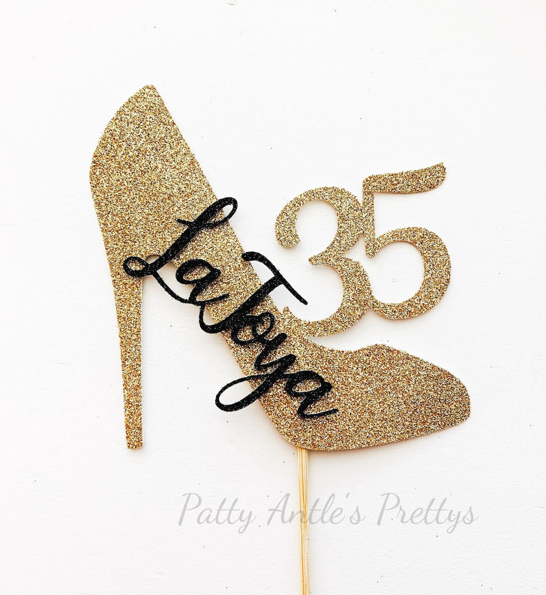 Glitter High Heel Cake Topper: Personalized Birthday Pump - Etsy