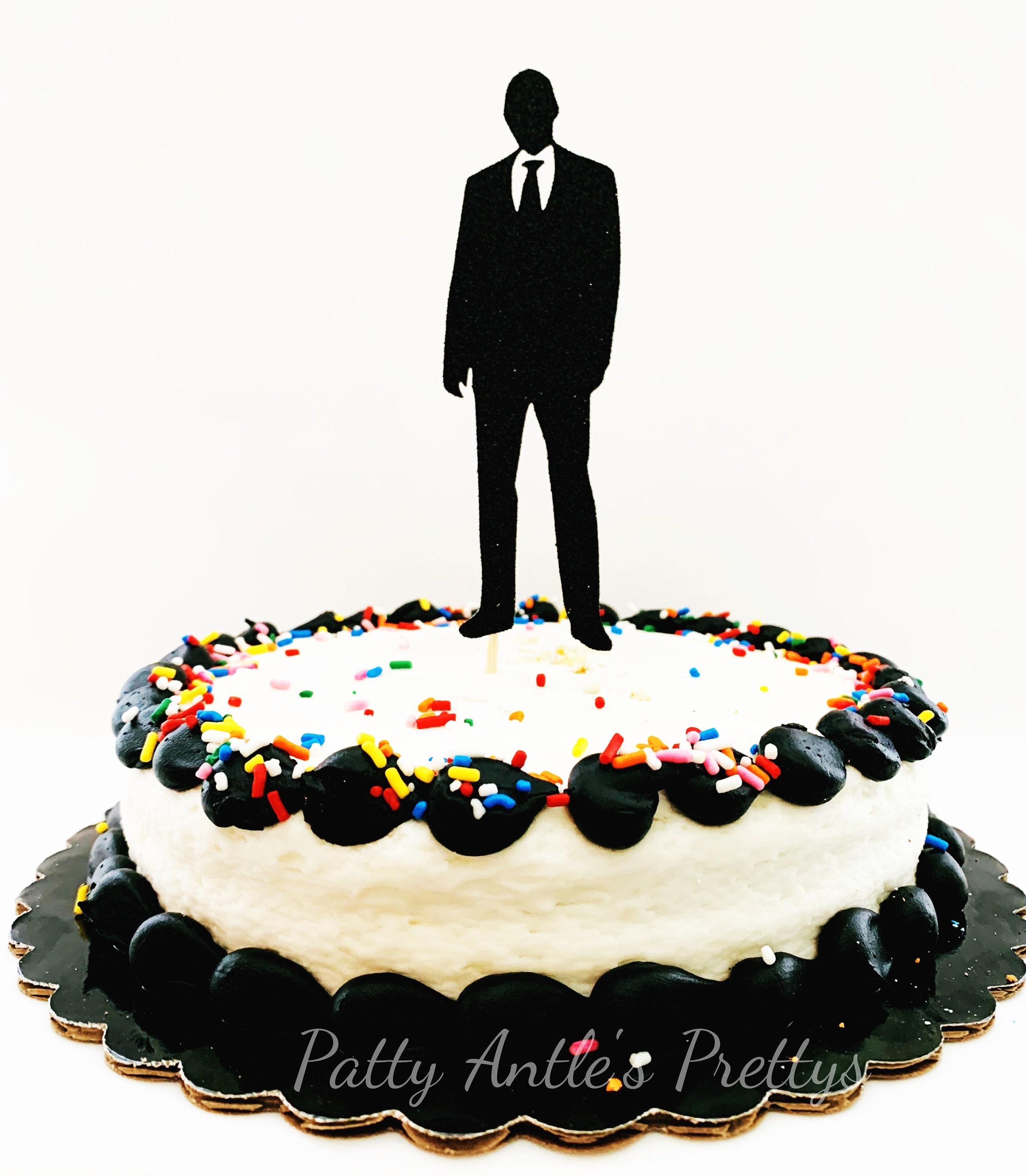 Glitter Men in Suits Cake Topper Groom Cake Topper Salesman | Etsy