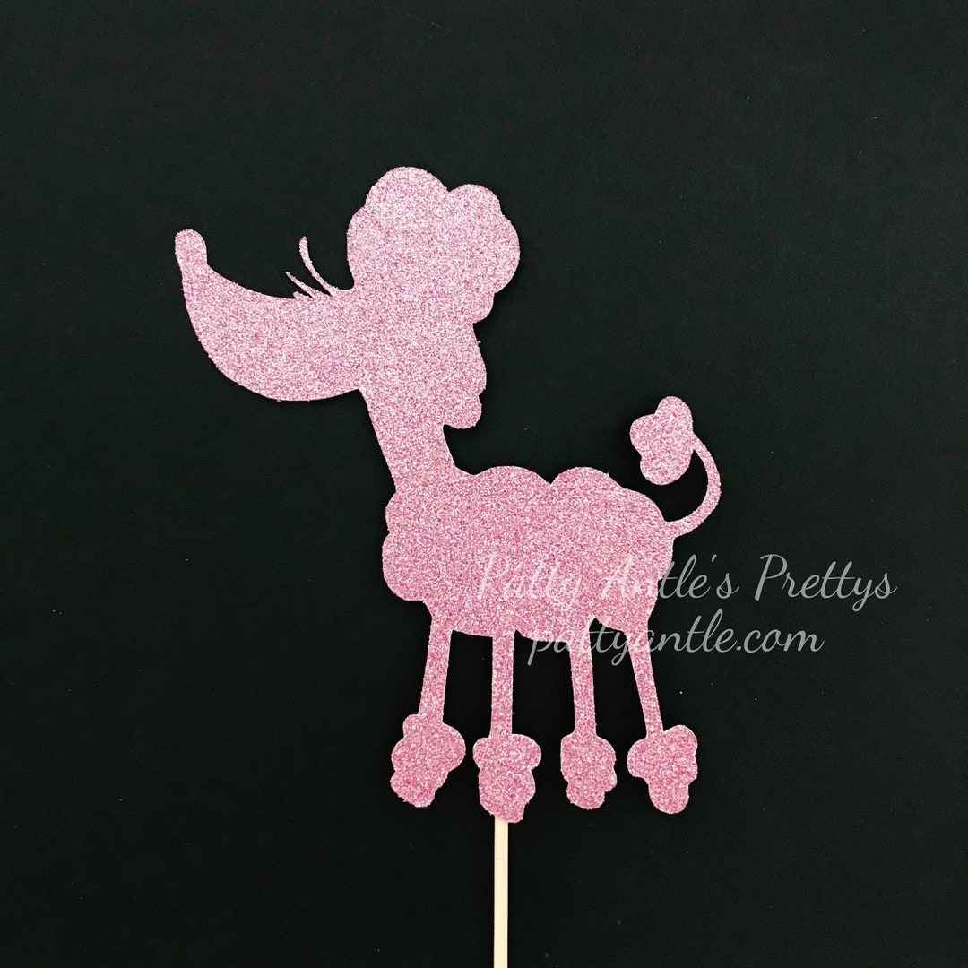 Glitter Poodle Cake Topper, Poodle Cake Topper, Dog Cake Topper, Dog ...