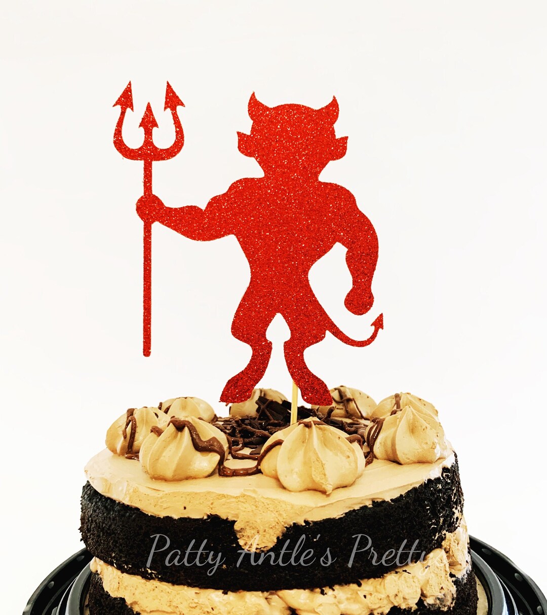 Glitter Devil Cake Topper, Halloween Cake Topper, Devil Cake Topper - Etsy