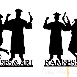 Glitter Graduates Cake Topper, Graduation Cake Topper, Female Graduate ...
