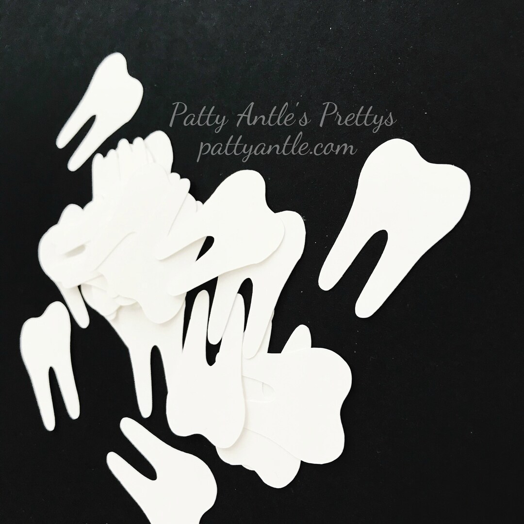 Tooth Die Cuts, Tooth Confetti, Tooth Fairy Tooth, Dentist Office Die ...