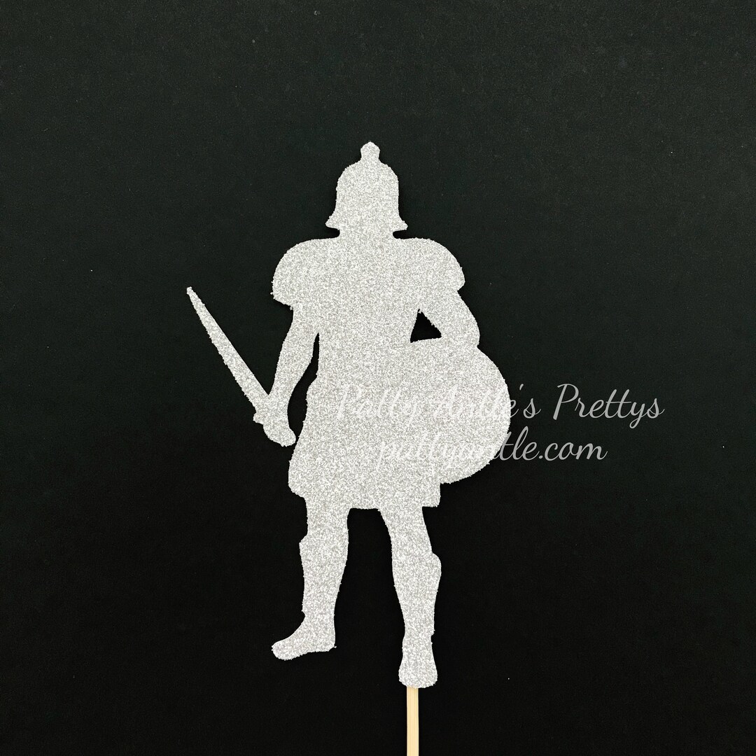 Glitter Gladiator Cake Topper, Birthday Gladiator Cake Topper ...