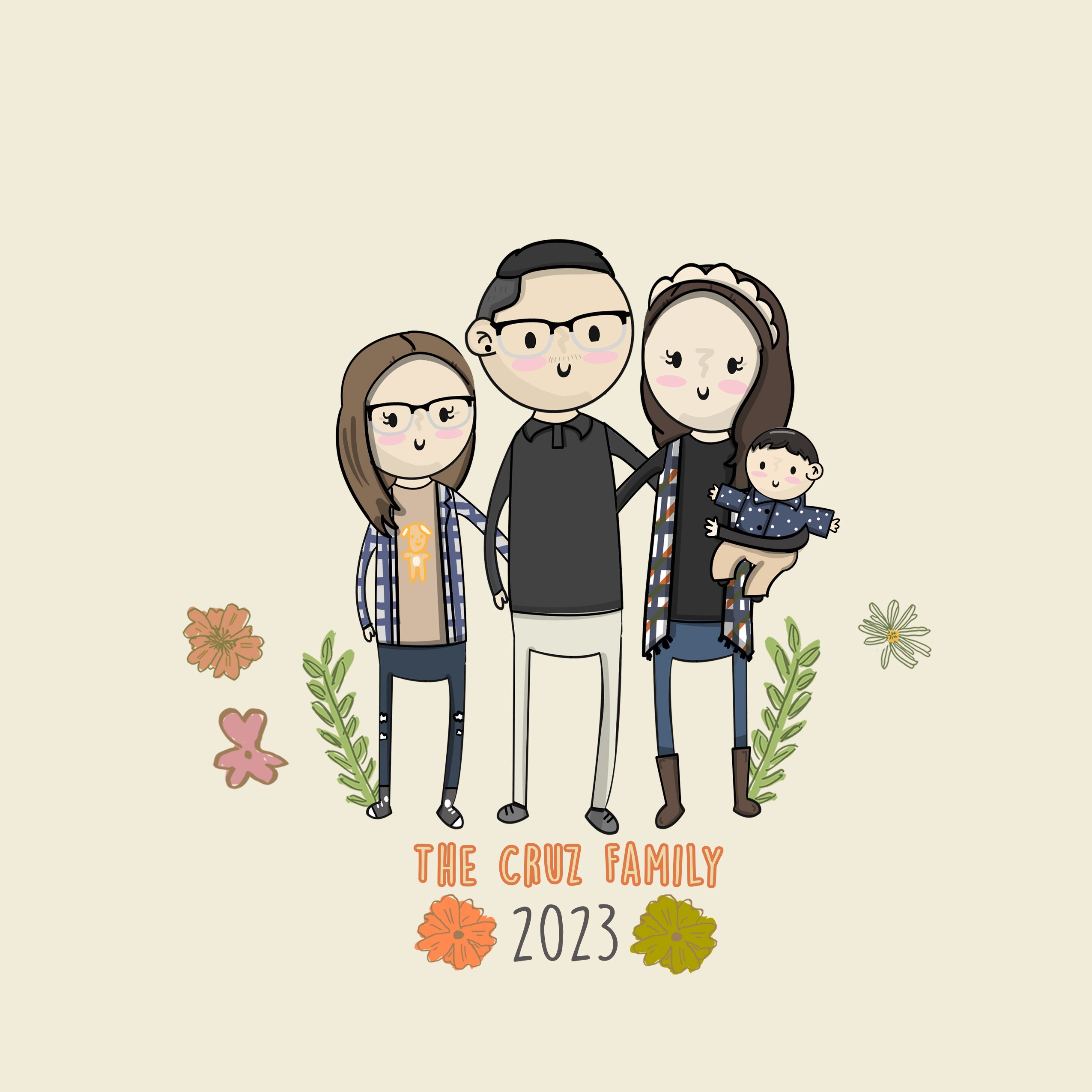 Custom Family Cartoon Portrait: Personalized Illustration Print - Etsy