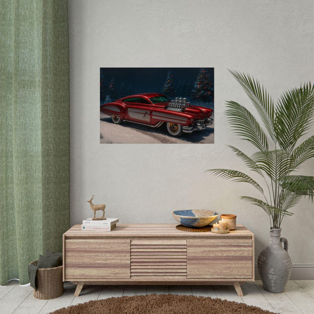 Evil Twin Red Hot Rod Poster | Vintage Car Art - Etsy
