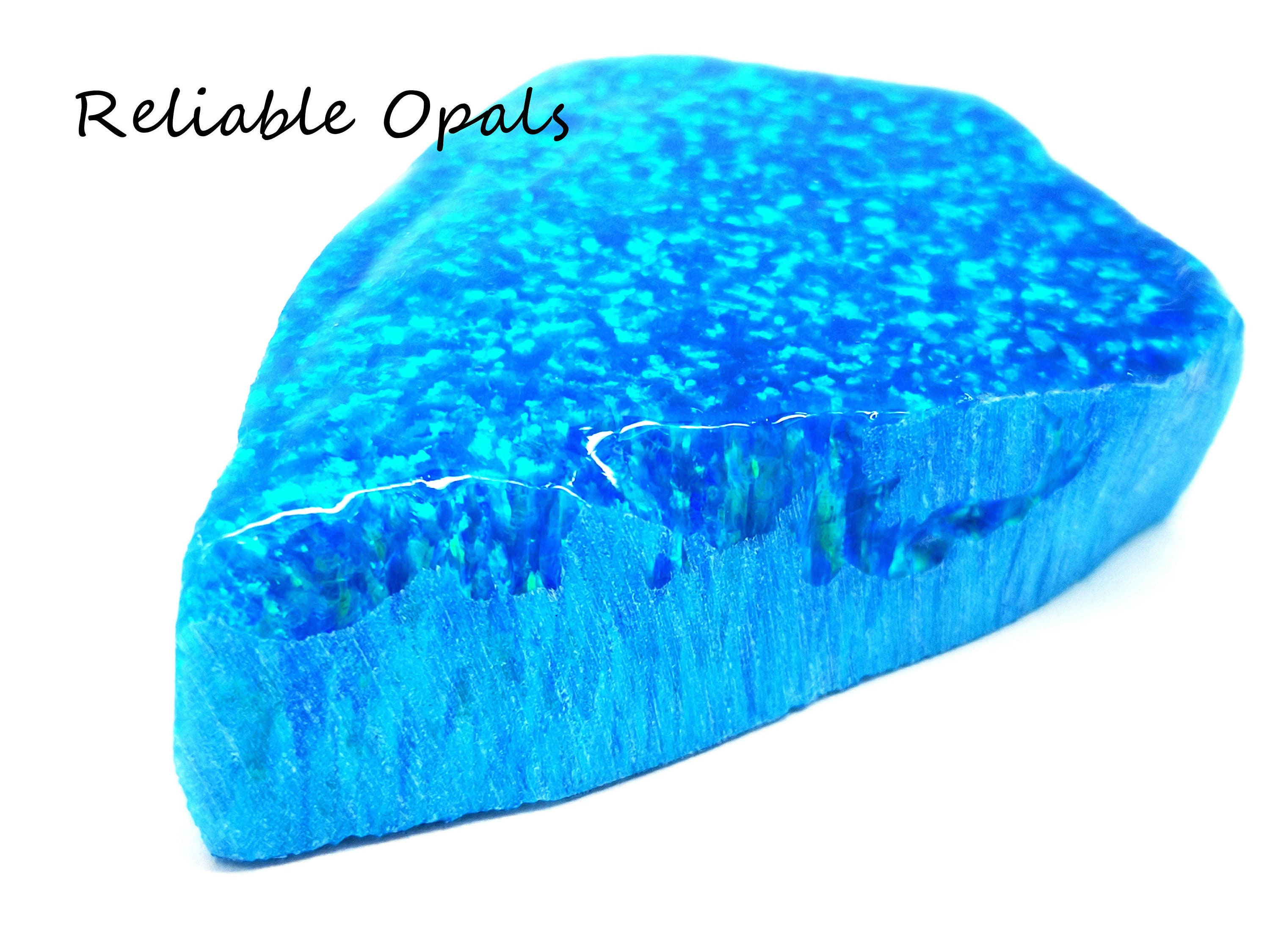 Synthetic Opal impregnated 343ct, Created Rough Opal, T-1 Blue ...