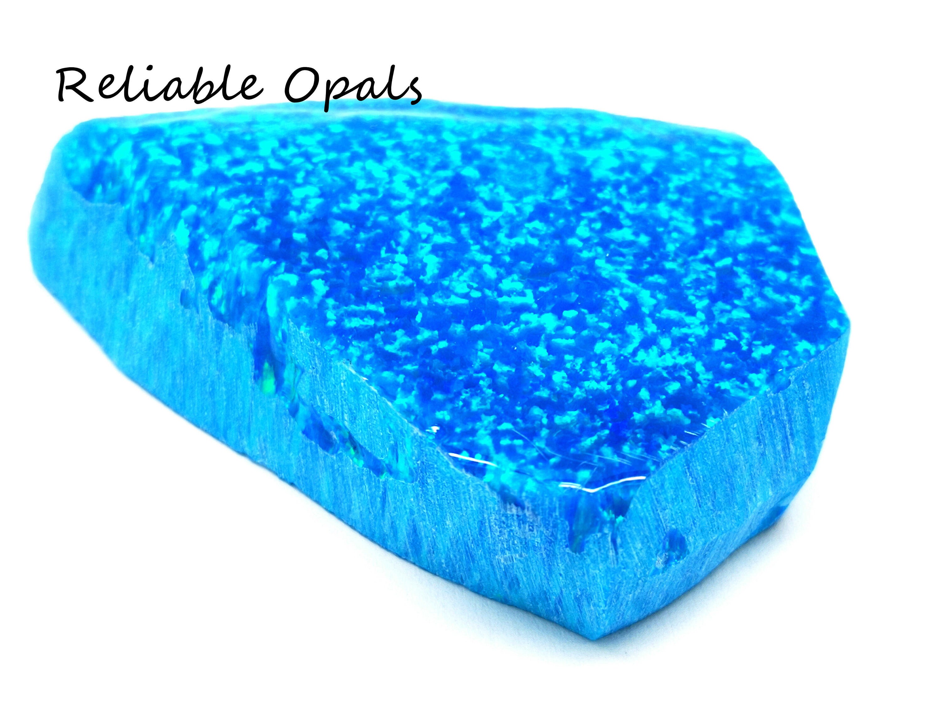 Synthetic Opal impregnated 343ct, Created Rough Opal, T-1 Blue ...