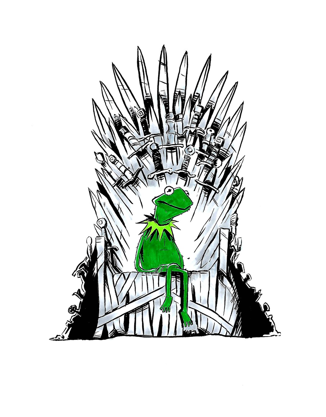 King Kermit (ink Print) - Etsy