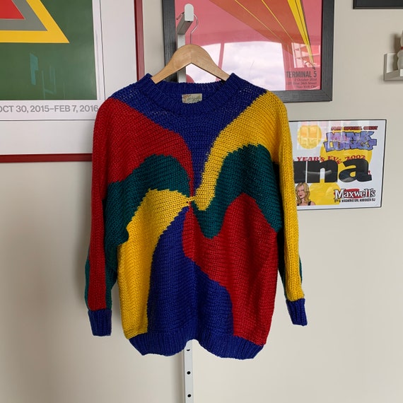 vintage color block sweater - Gem