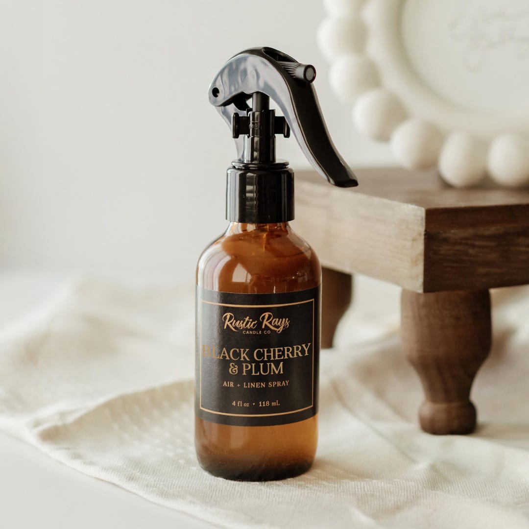 Black Cherry & Plum Room Spray - 4 Oz Glass Bottle - Air + Linen Spray ...