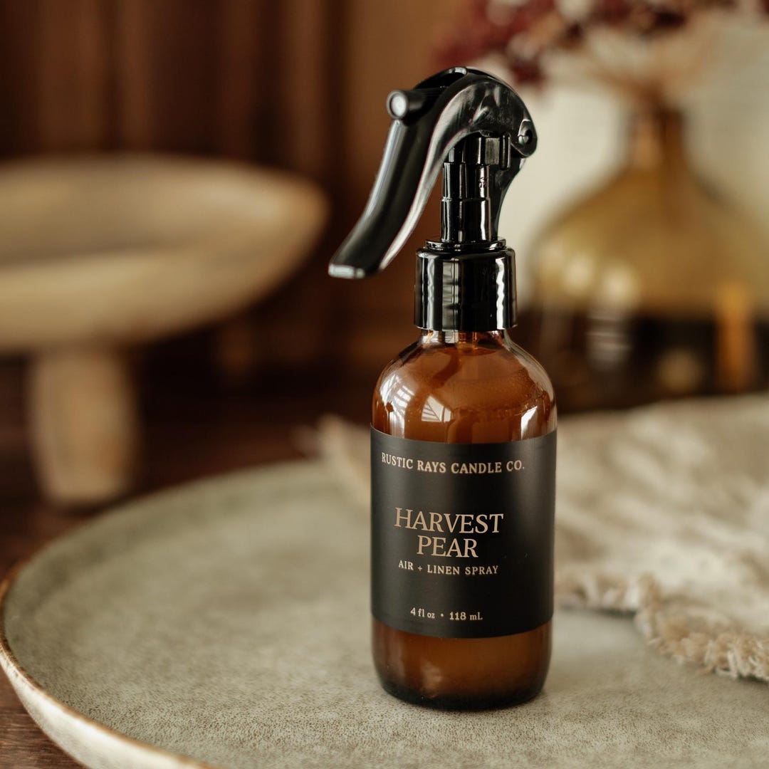 Harvest Pear Fall Room Spray - 4 Oz Amber Glass Bottle - Air + Linen ...