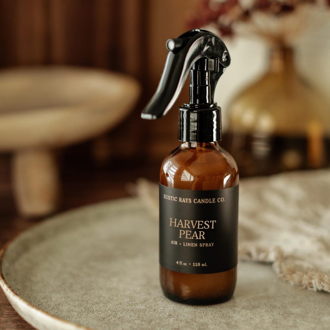 Harvest Pear Fall Room Spray - 4 Oz Amber Glass Bottle - Air + Linen ...