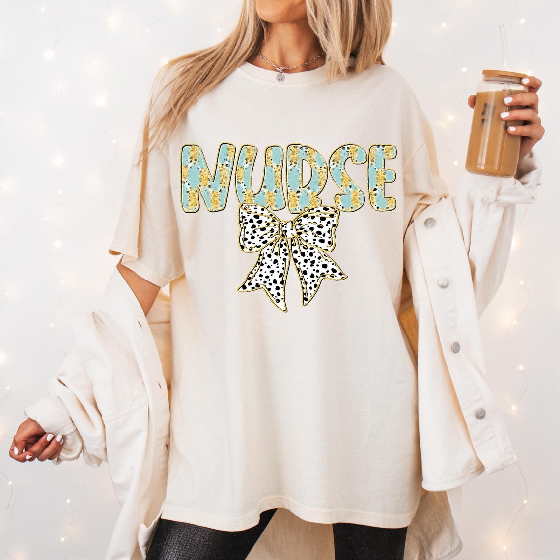 Nurse Coquette Bow Png Dalmatian Print Blue Brush Stroke Coquette Bow ...