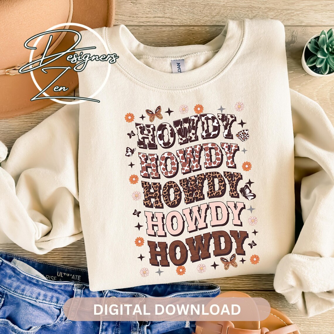 Howdy PNG, Howdy Western Png Sublimation, Western Png, Cow Print Retro ...