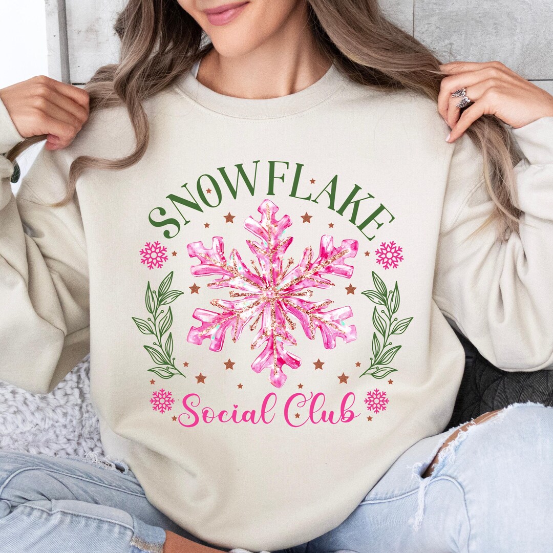 Snowflake Social Club Png, Winter Lover,snow Png Shirt Design Pink ...