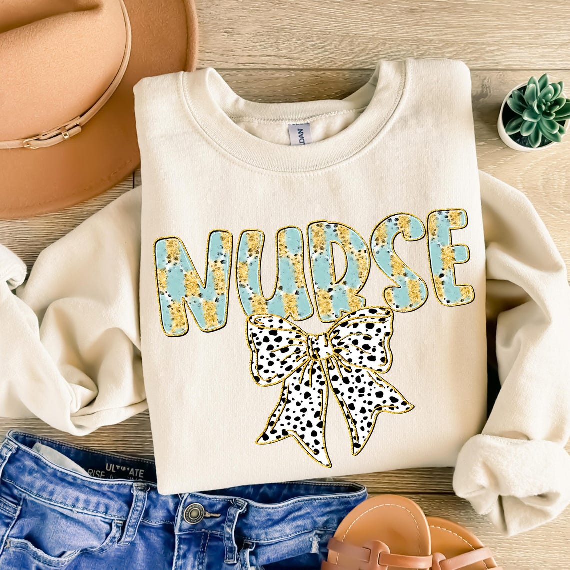 Nurse Coquette Bow Png Dalmatian Print Blue Brush Stroke Coquette Bow ...