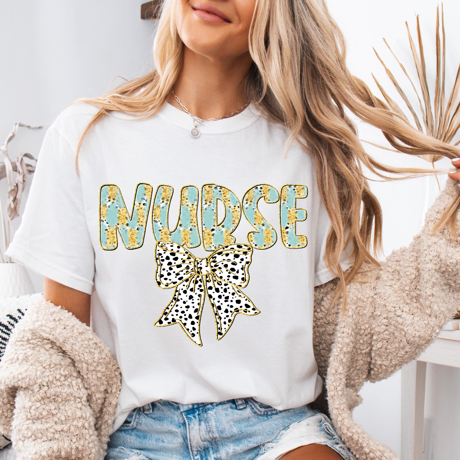 Nurse Coquette Bow Png Dalmatian Print Blue Brush Stroke Coquette Bow ...