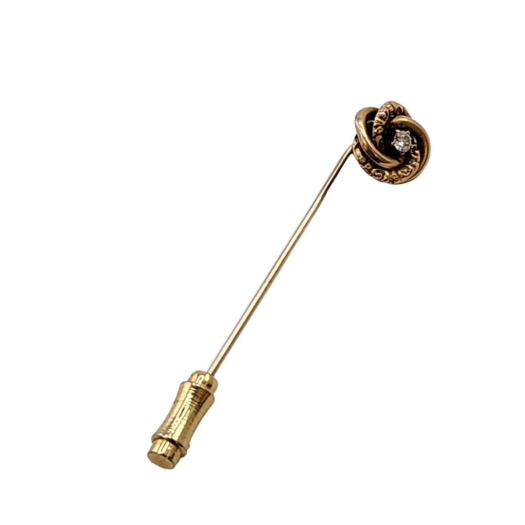 Vintage 14kt Love Knot Diamond Stick Pin/tie Pin (A4406) - Etsy