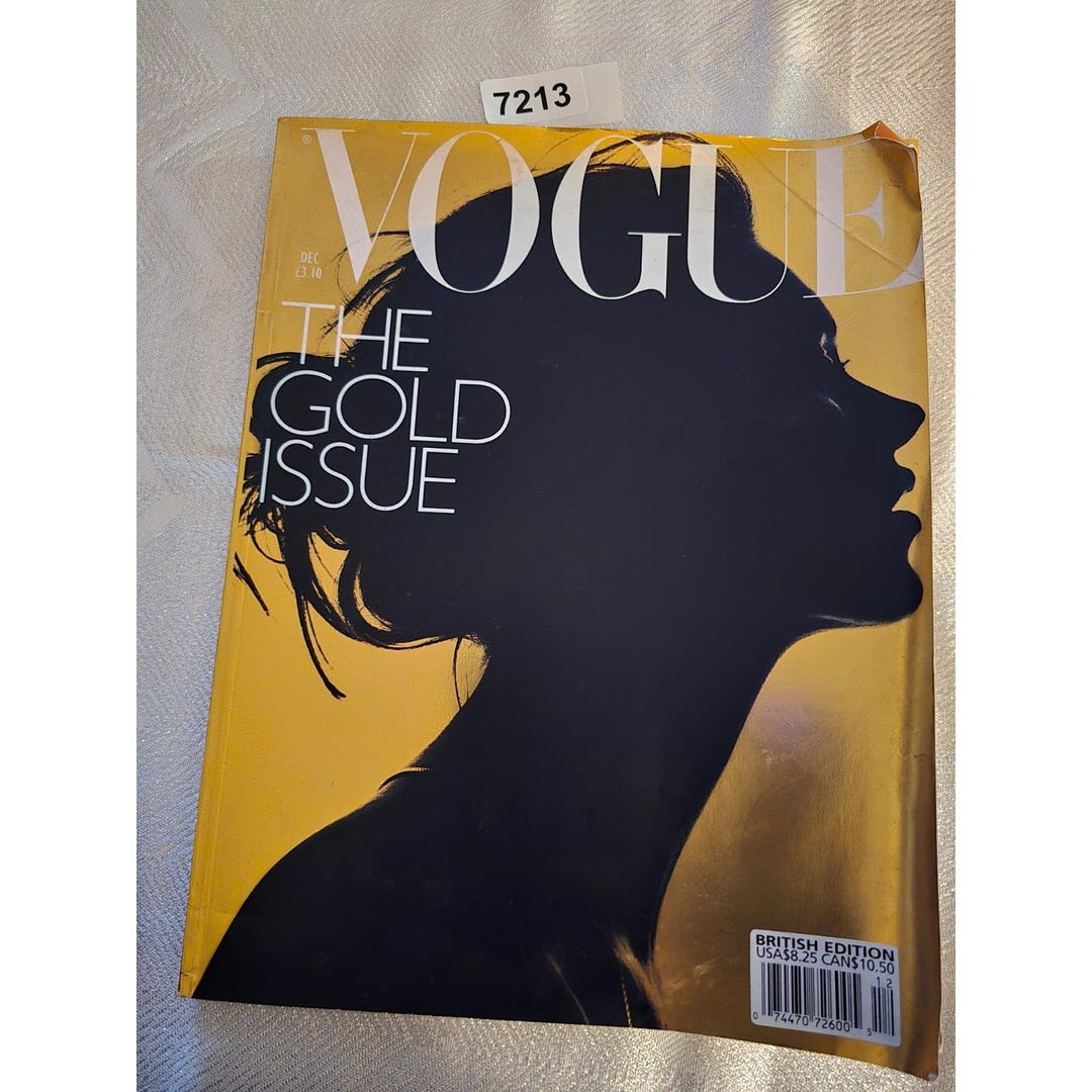 British Edition Vogue December 2000 - the Gold Issue Magazine (A7213 ...