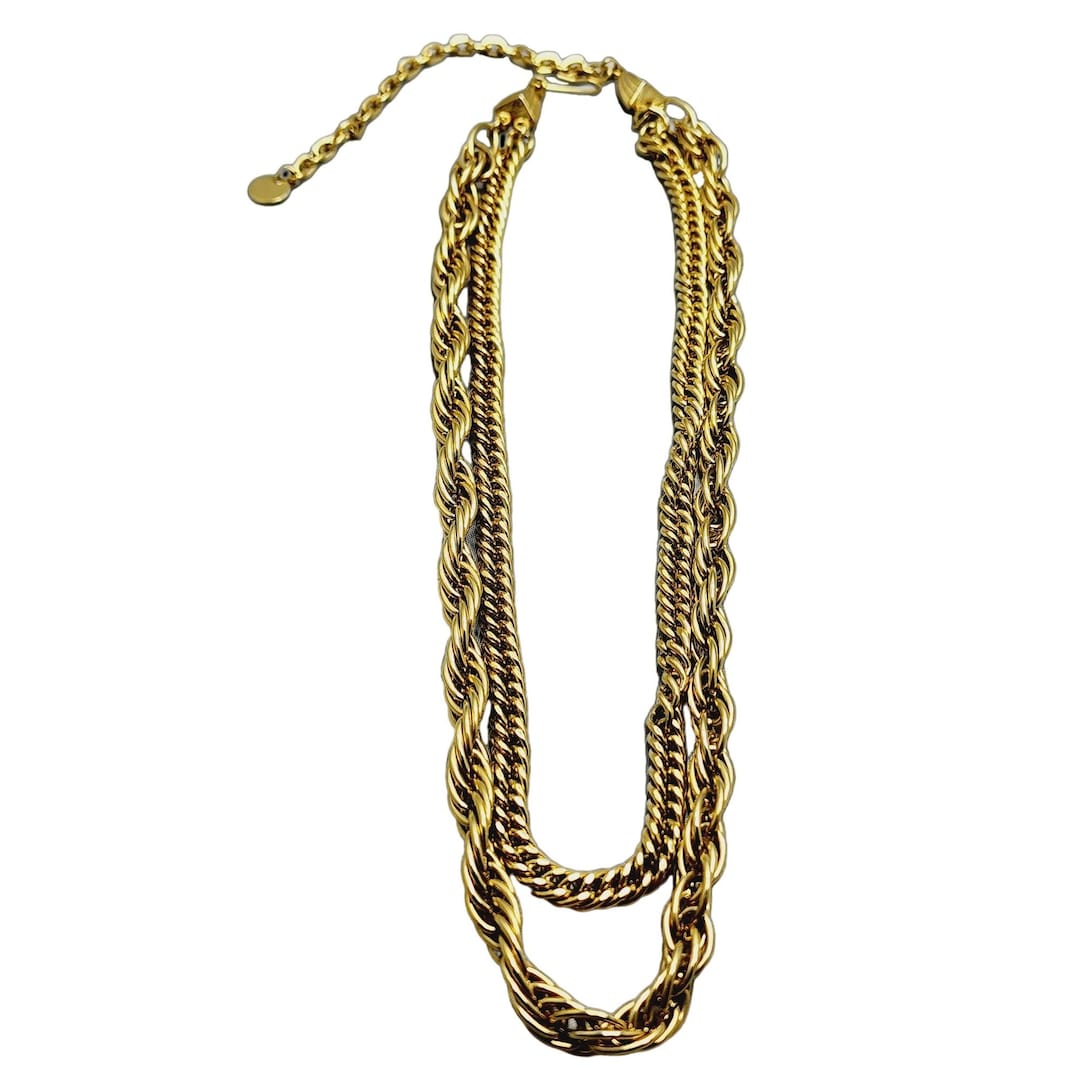 Vintage 1960s Double Strand Chain Necklace (A809) - Etsy
