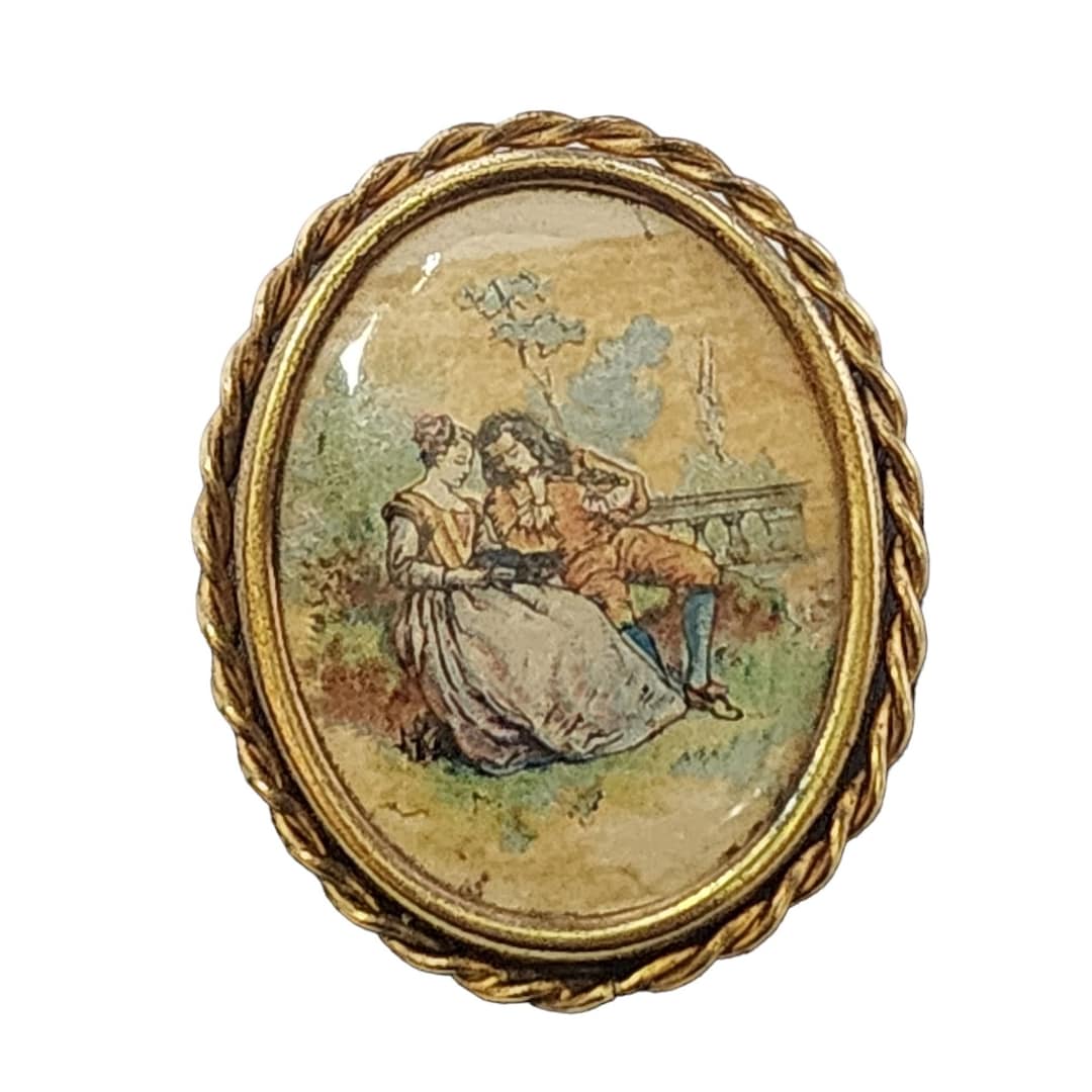 Antique Signed France Portrait Brooch With Trombone Clasp A3775 - Etsy