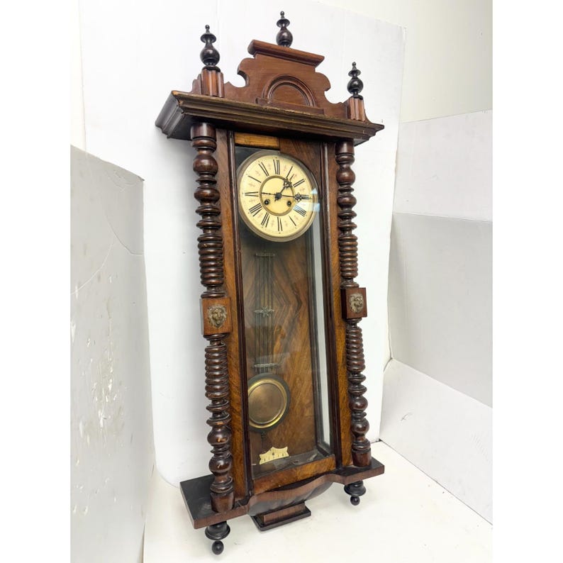 Antique Victorian Wood Pendulum Wall Clock - Etsy