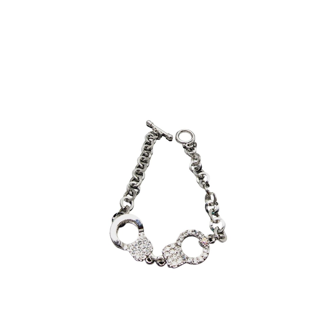 Super Cute Rhinestone NOS Handcuff Bracelet (A1459) - Etsy