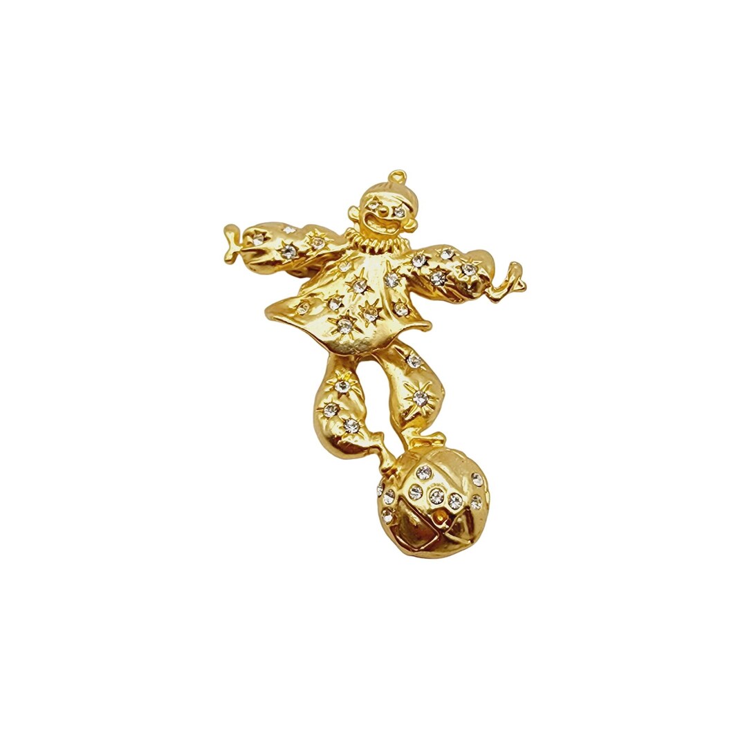 Vintage Rhinestone Articulating Clown Brooch (A710) - Etsy