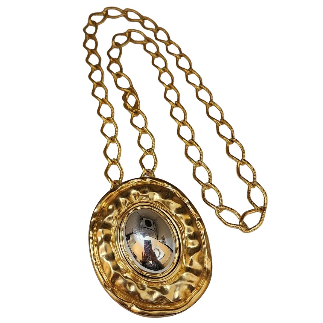 Huge Dimensional 2 Tone Hammered Statement Necklace (A4481) - Etsy