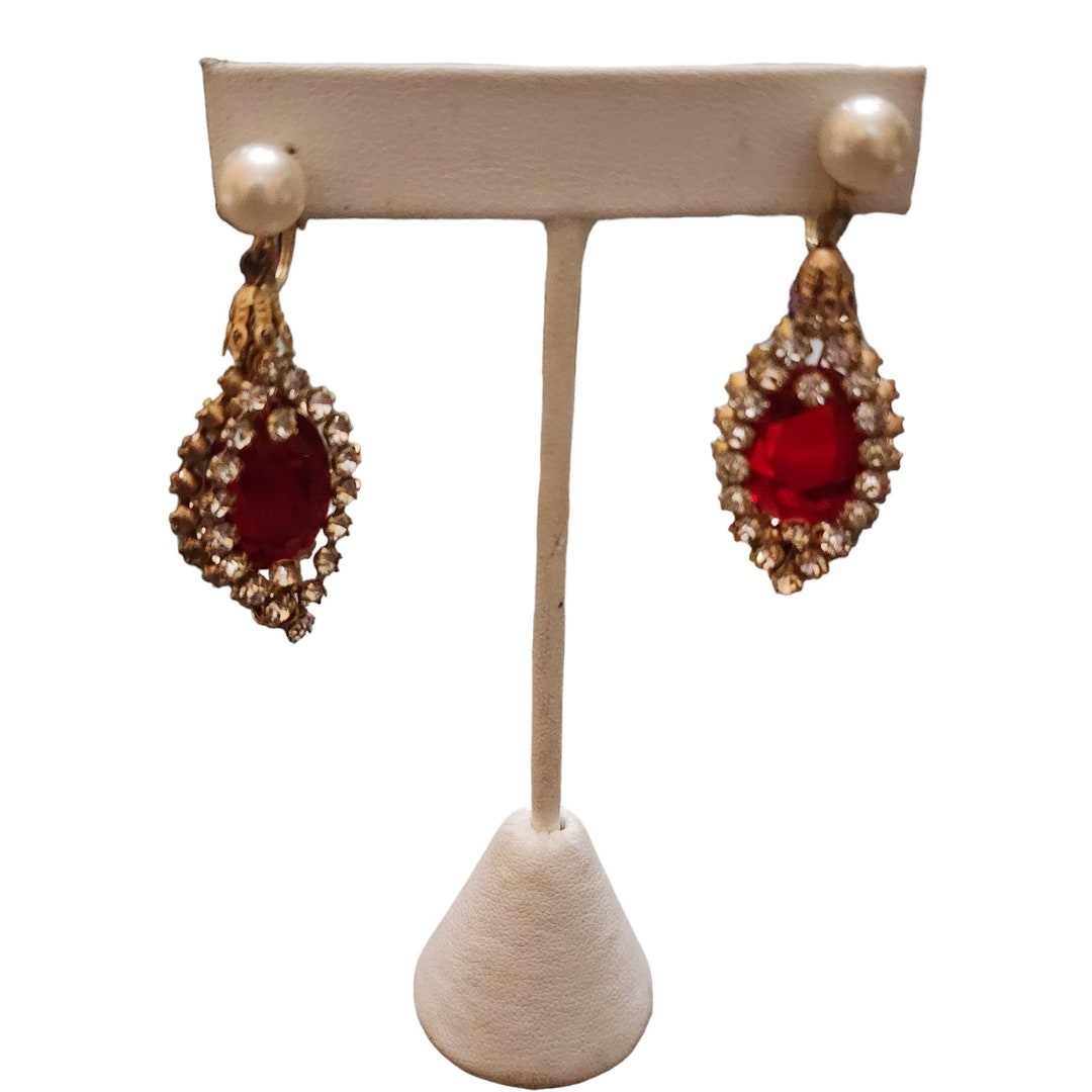 Fabulous Signed CARNEGIE Double Sided Glass and Rhinestone Clip ...