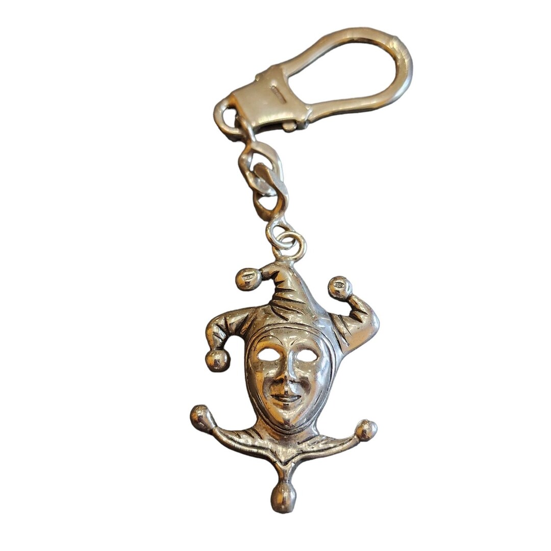 Vintage Marked 800 Silver Jester Keychain (A2147) - Etsy