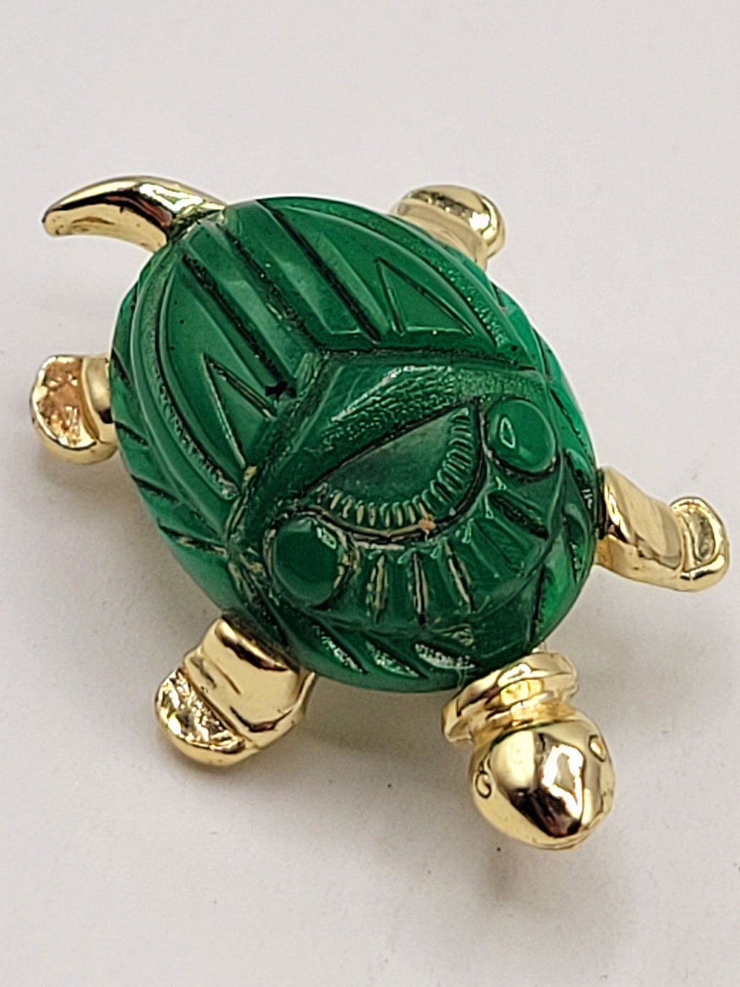 Super Cute Vintage Acrylic Scarab Turtle Brooch - Etsy