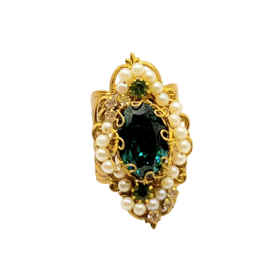 Vintage Signed Holman Hand Wired Rhinestone Adjustable Ring (A554) - Etsy