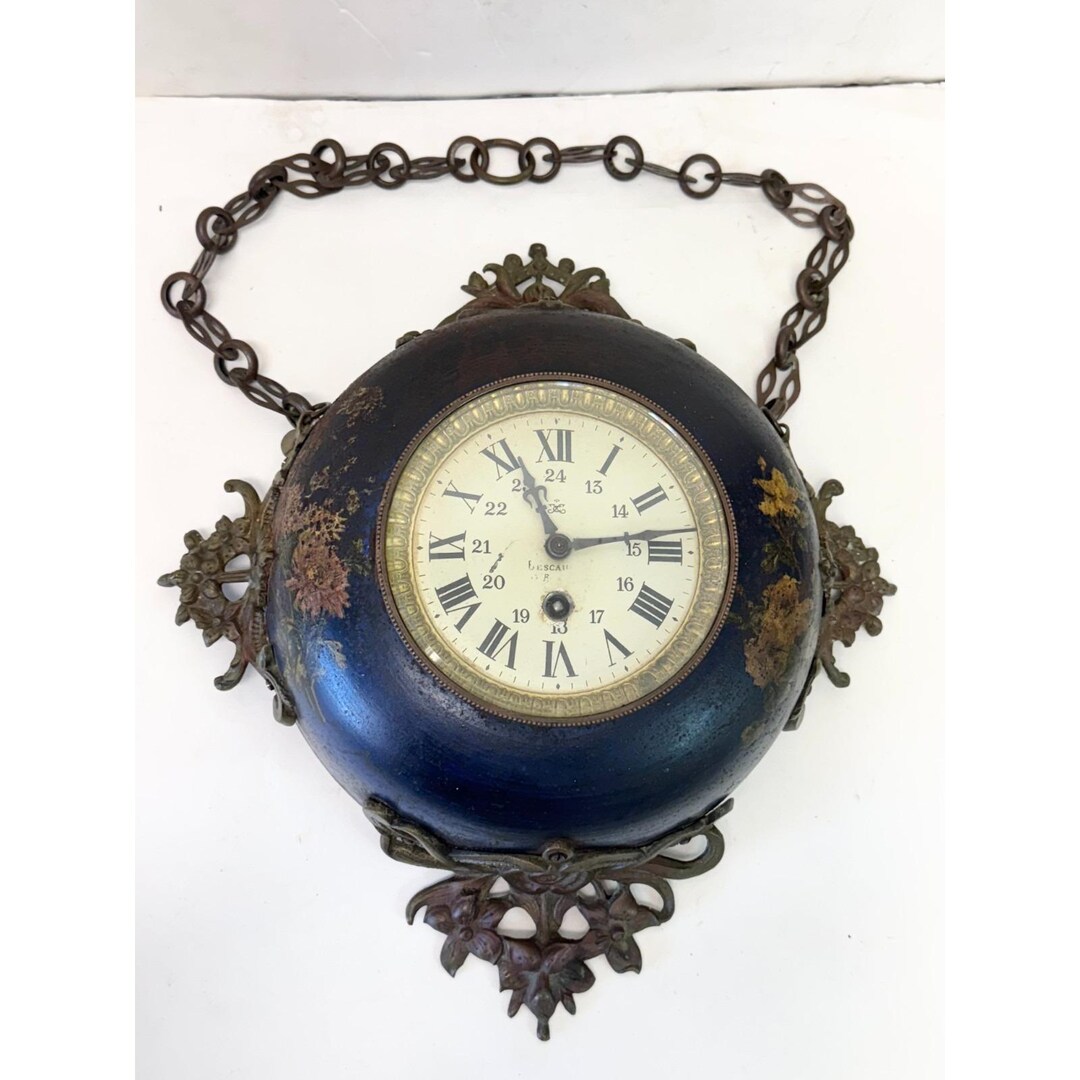 Antique French Bakers 19th Century Boulangère Chain Hanging Wall Clock ...
