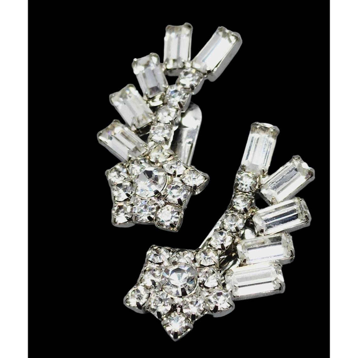 Vintage Rhinestone Star Ear Climbing Earrings A1133 - Etsy