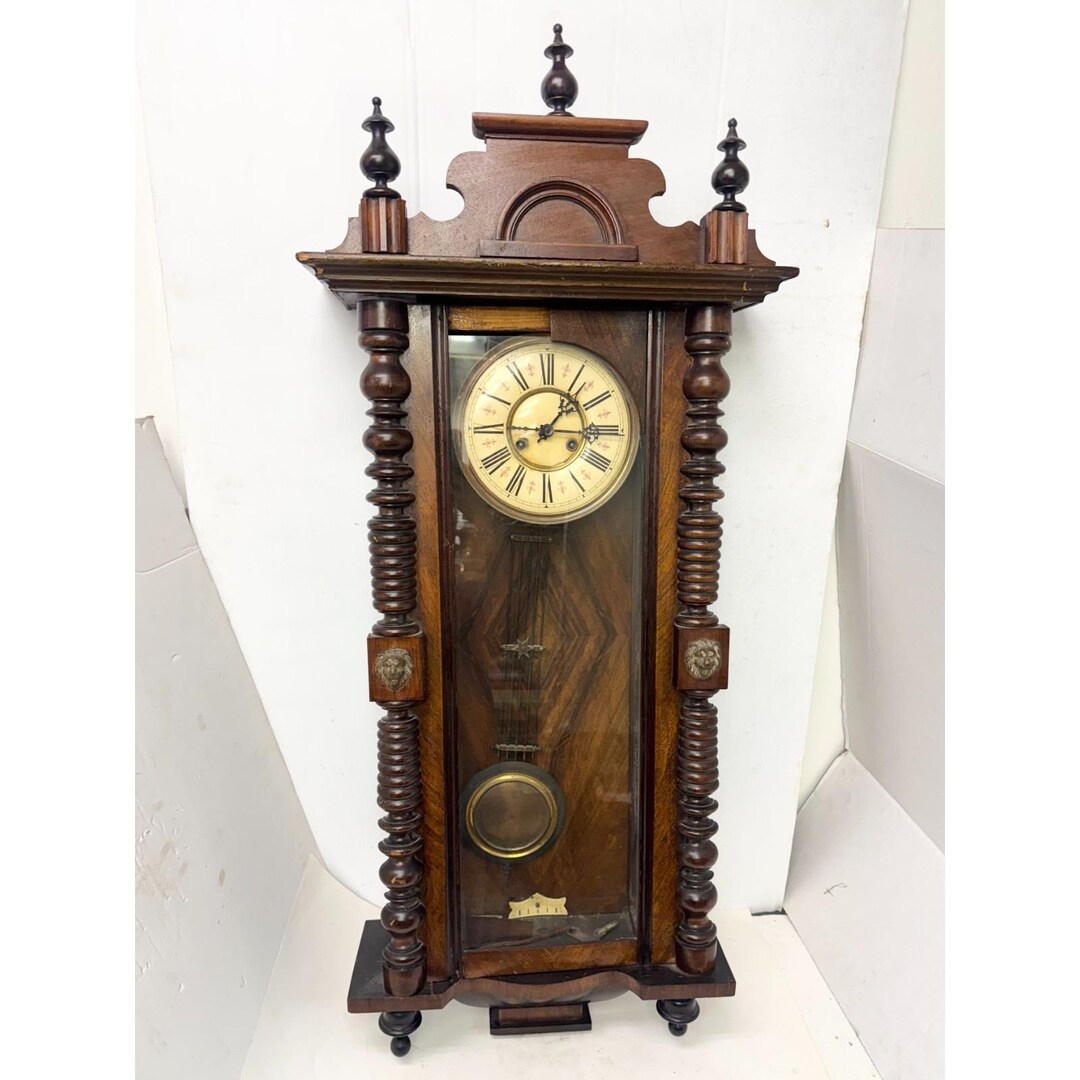 Antique Victorian Wood Pendulum Wall Clock - Etsy