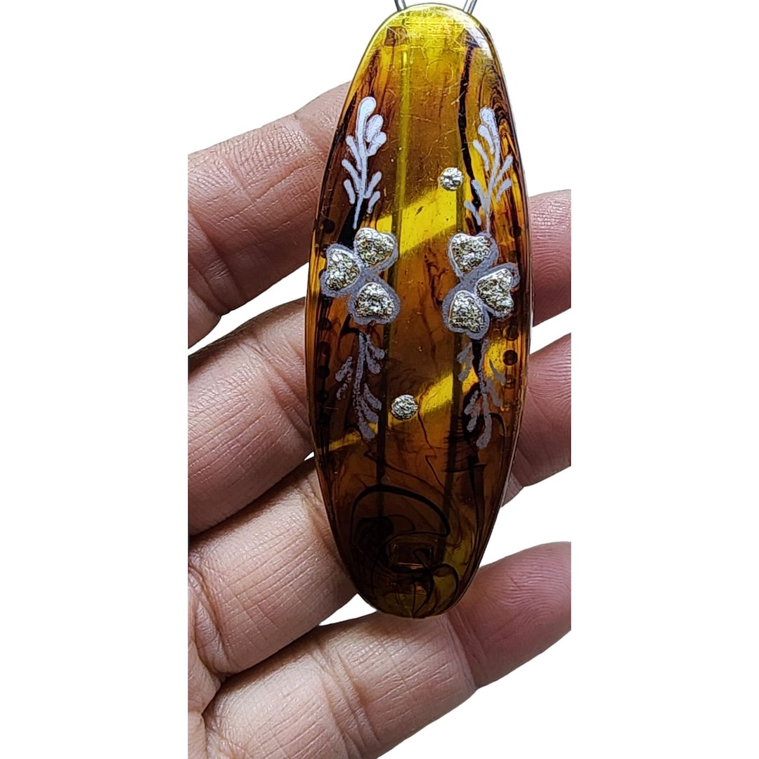Vintage Art Deco Celluloid Barrette With Painted Clovers (A2775) - Etsy