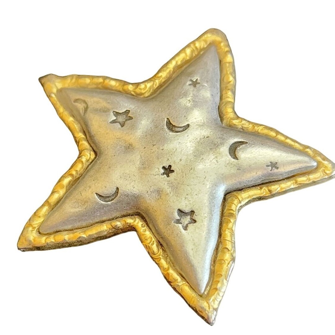 Vintage Signed 2 Tone Layered JJ Star Brooch (A2456) - Etsy